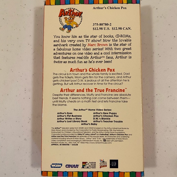 Other | Arthurs Chicken Pox Vhs | Poshmark